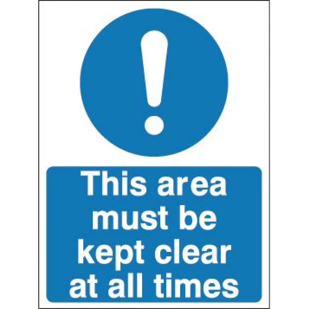 This area must be kept clean at all times