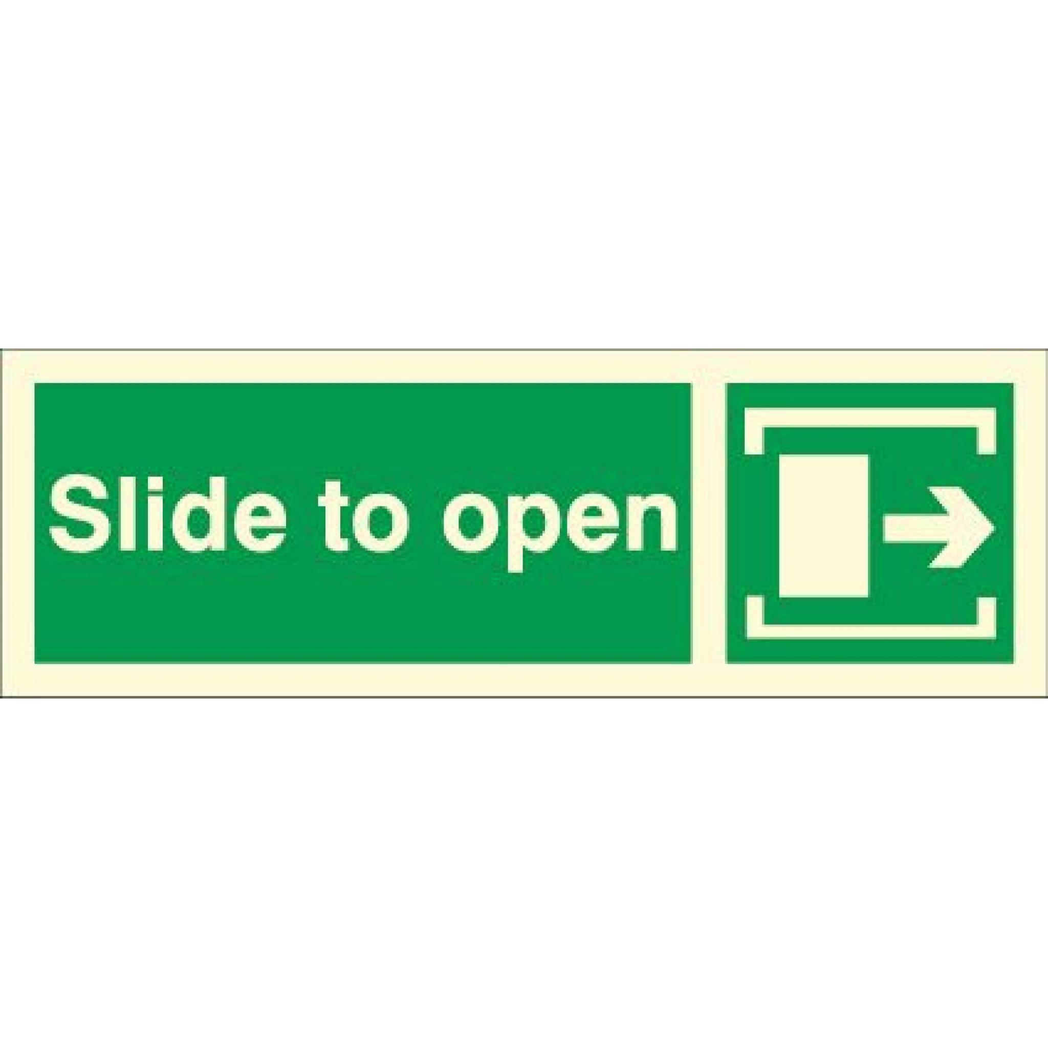 Slide to open - Arrow right (Photoluminescent)