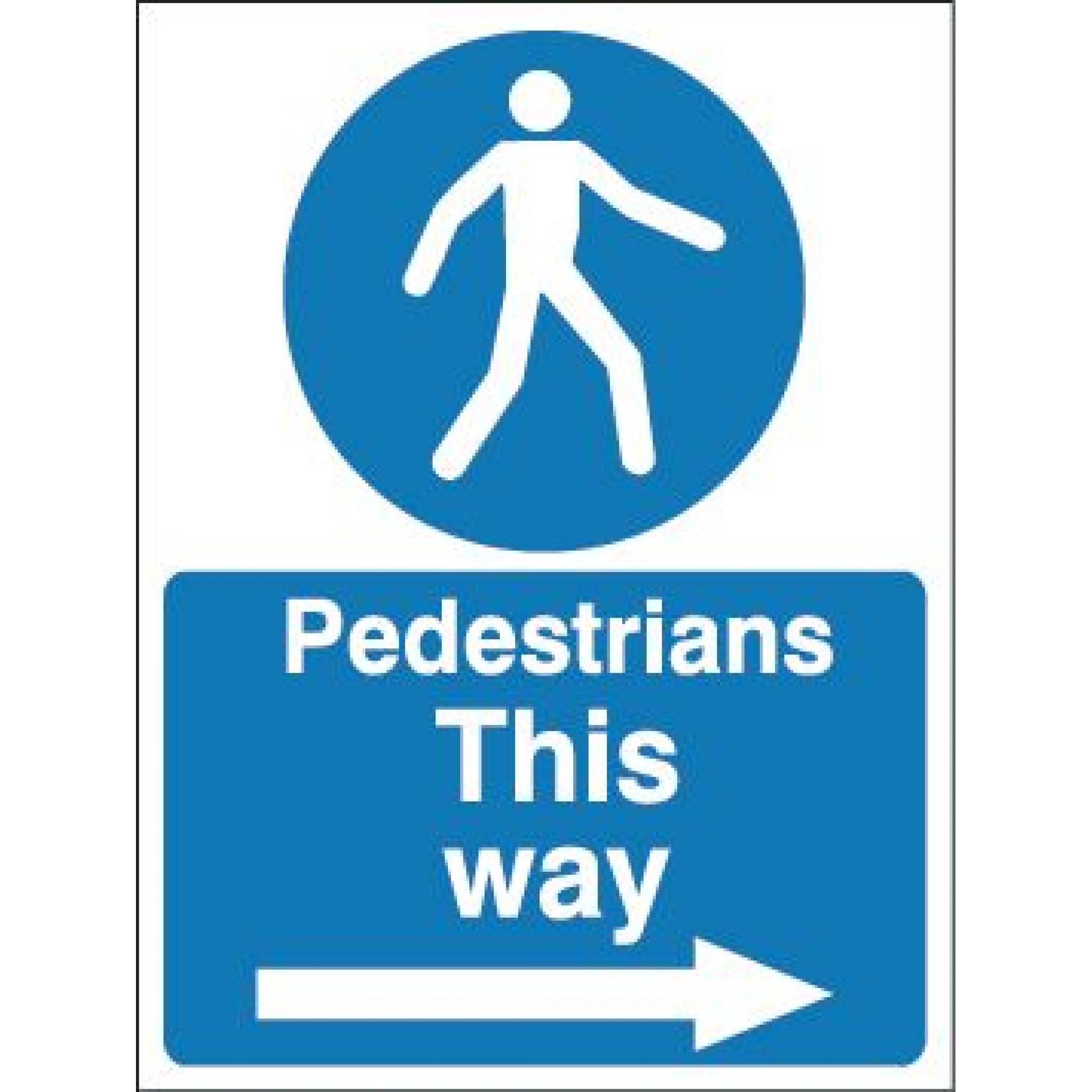 Pedestrians this way (Arrow right)