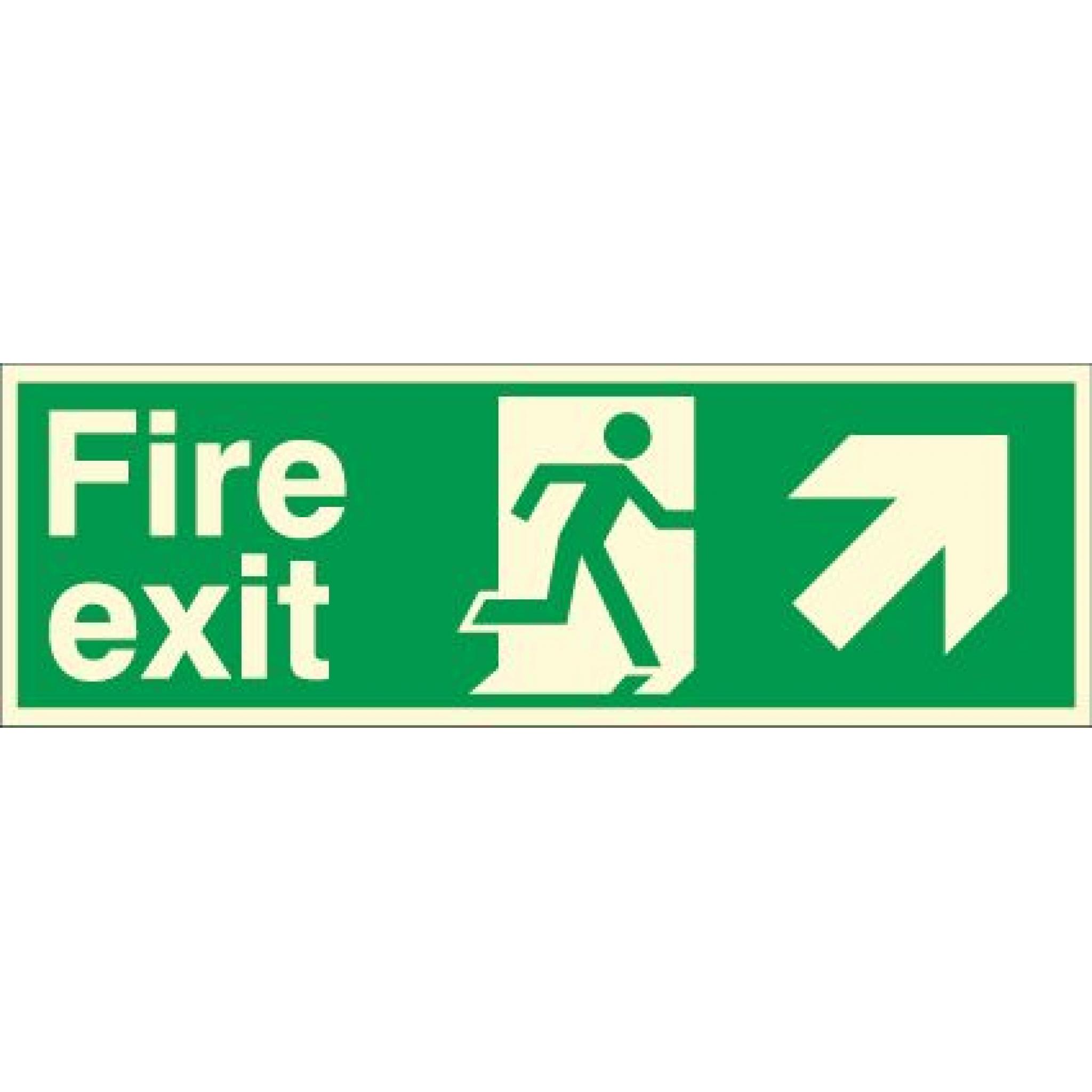 Fire exit - Running man - Right up arrow (Photoluminescent)