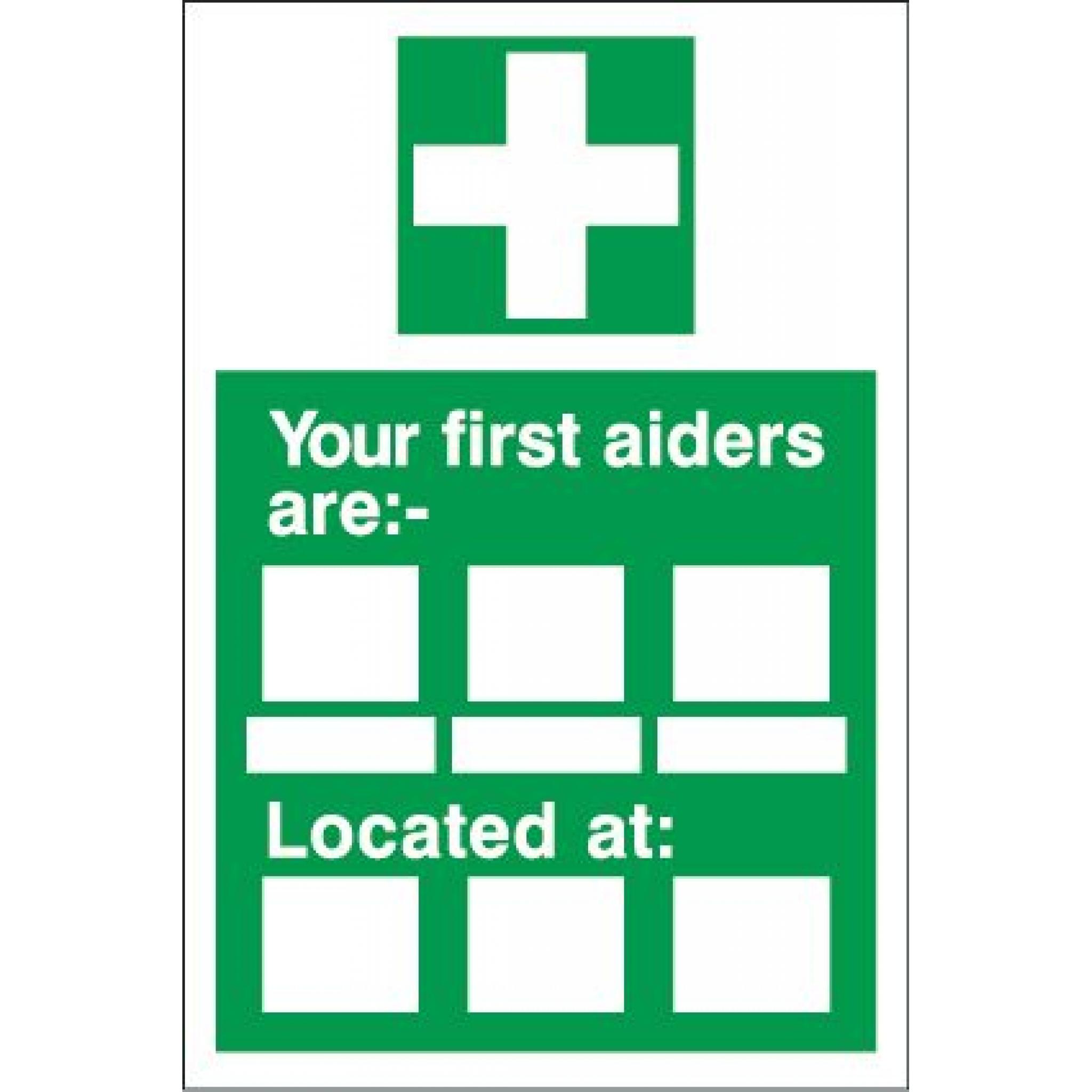 Your first aiders are: Located at: