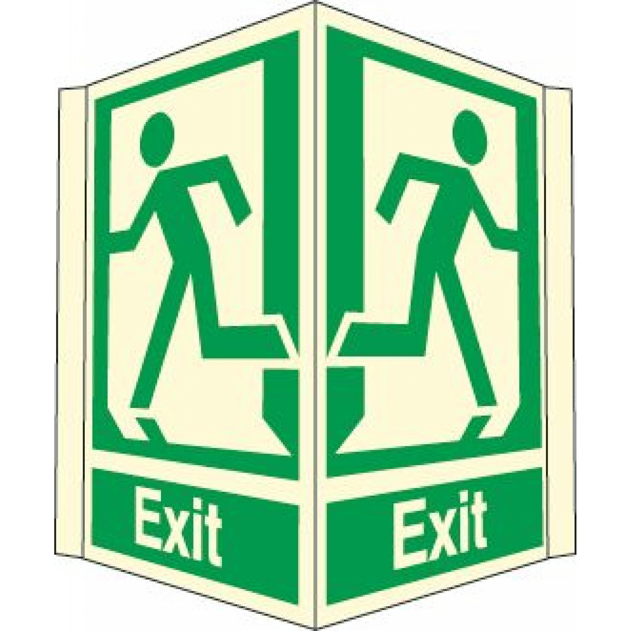 Exit (Projecting sign Photoluminescent )
