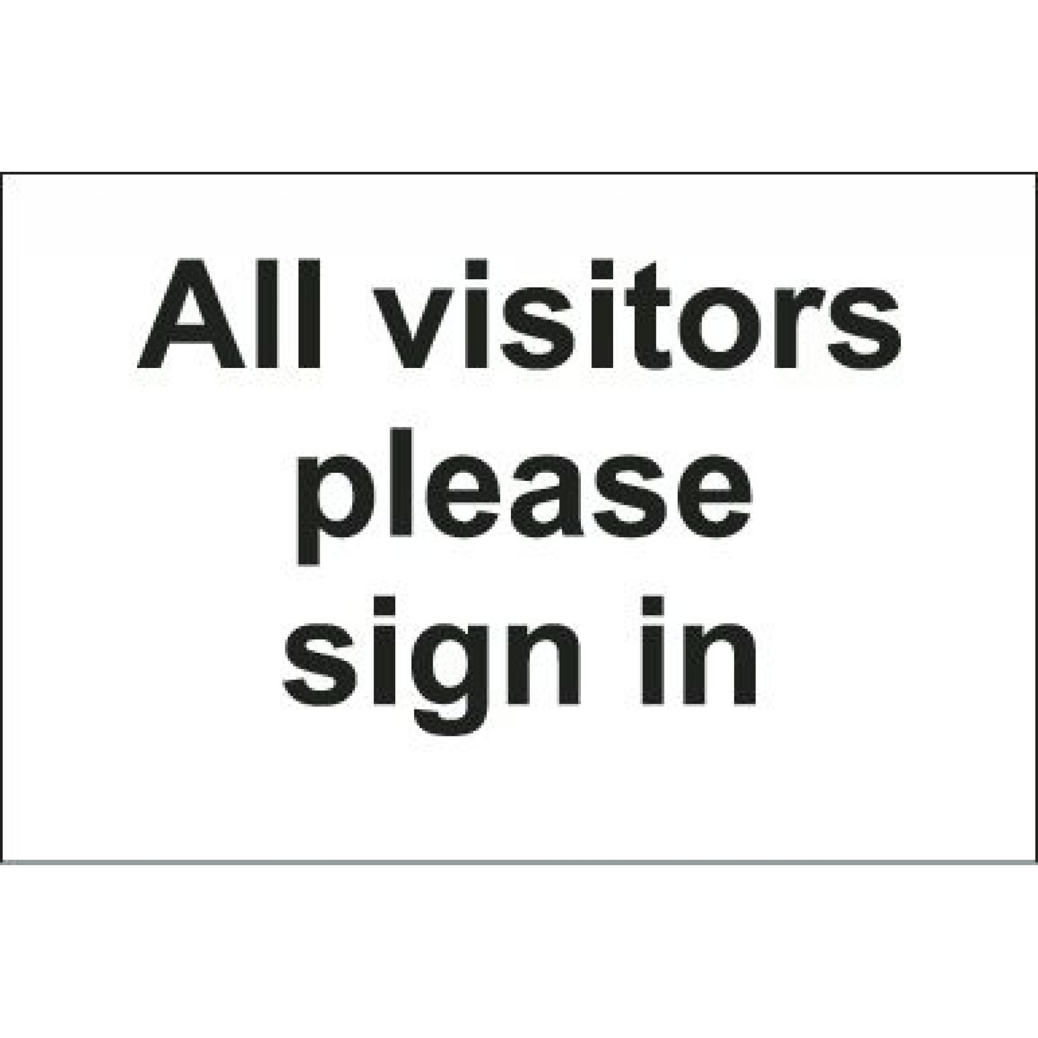 All visitors please sign in
