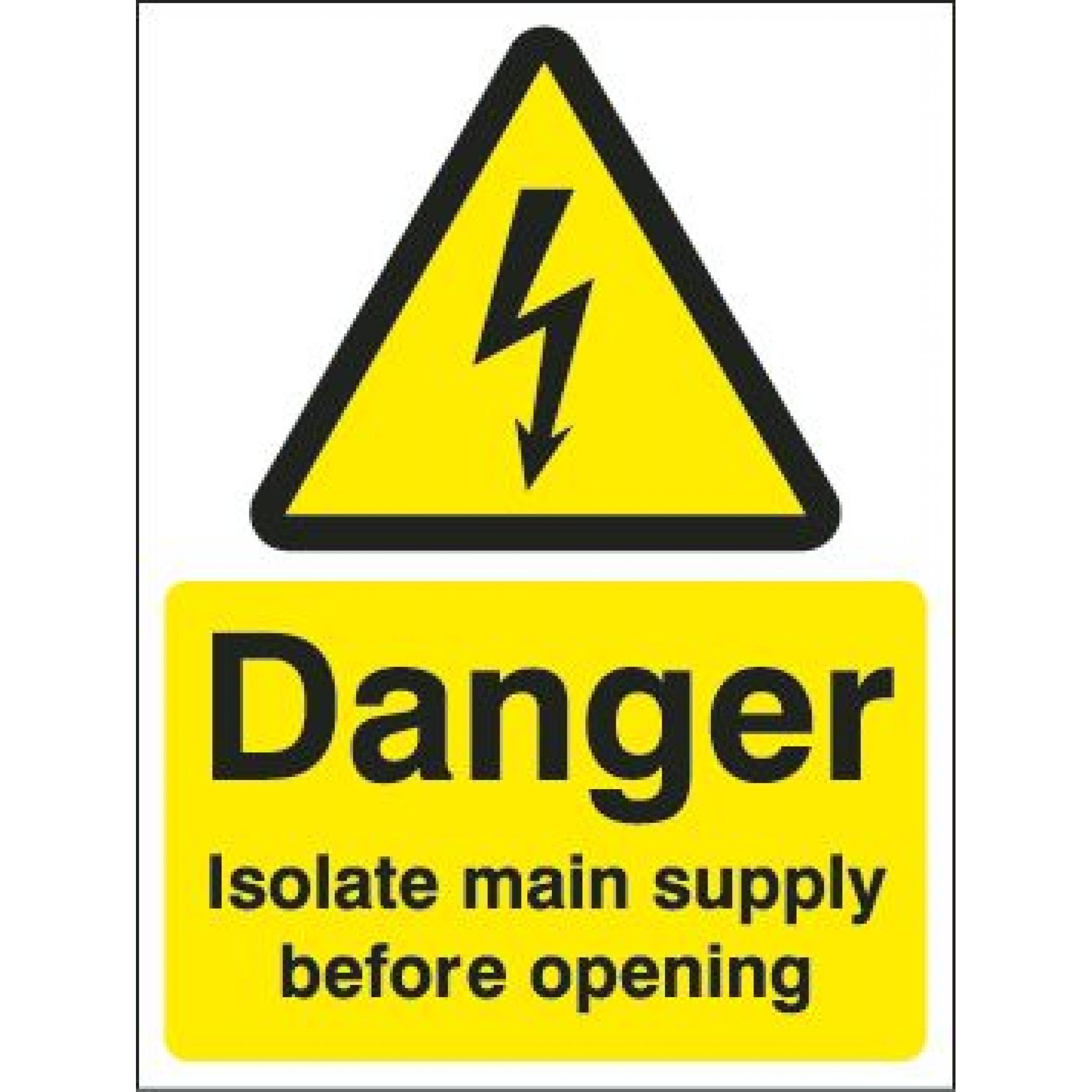 Danger Isolate main supply before opening
