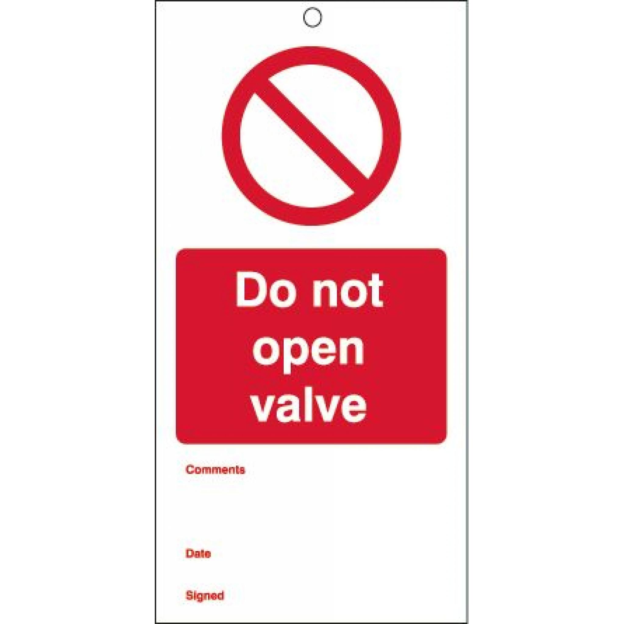 Do not open valve