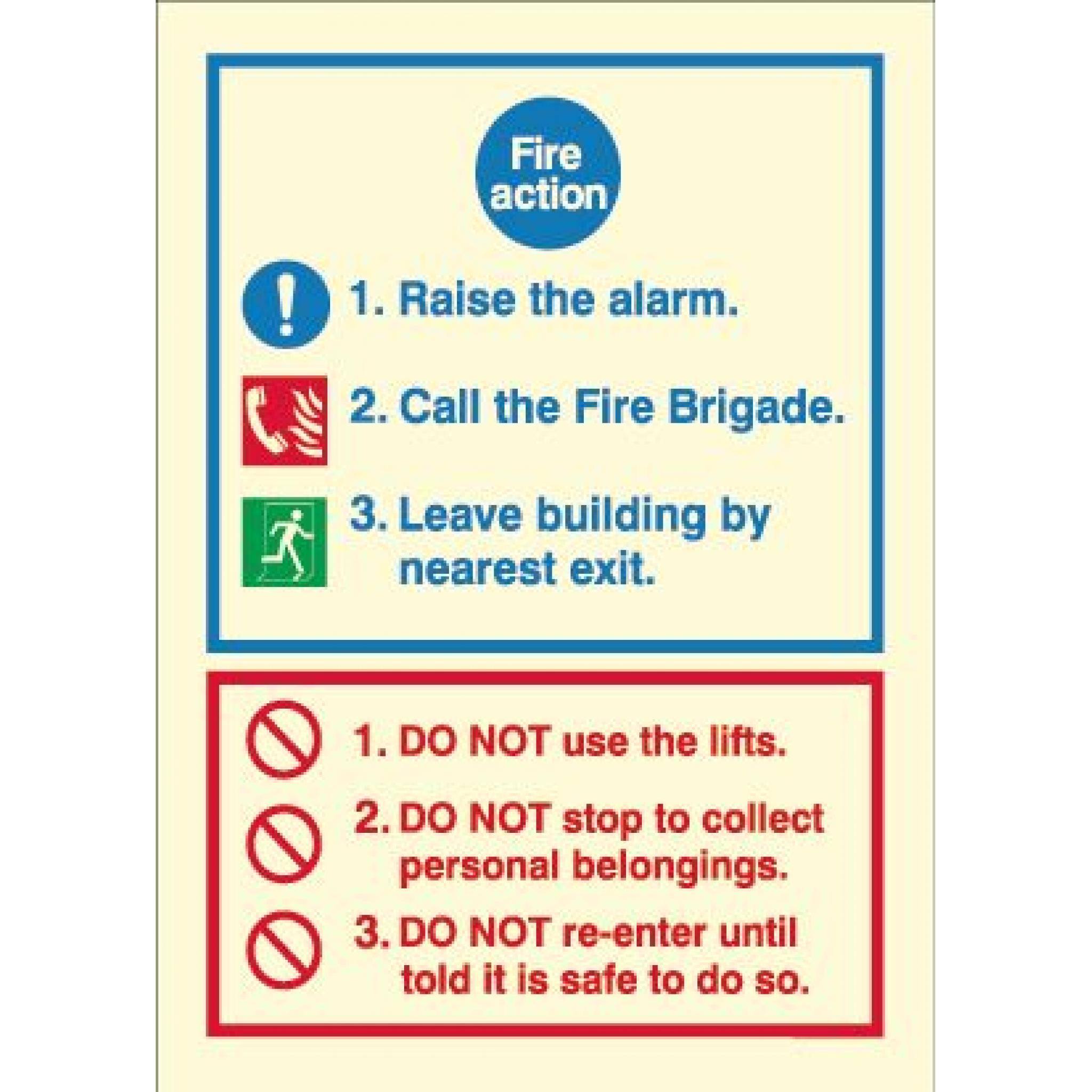 Fire Action - Raise the alarm (Photoluminescent)