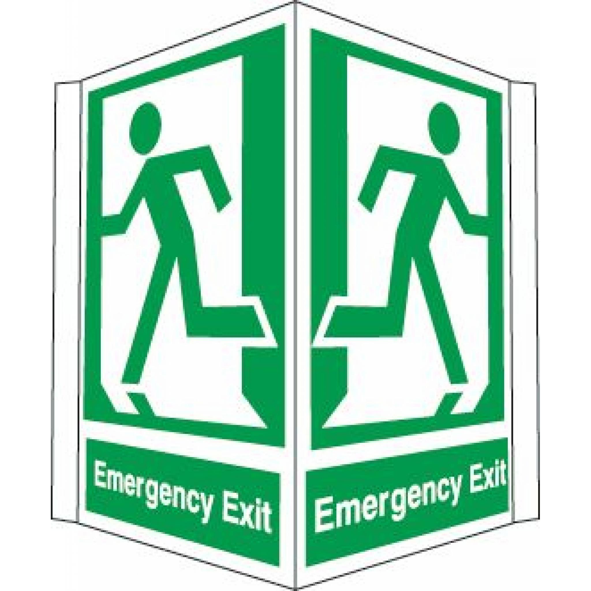 Emergency exit - Running man left and right (Projecting sign)